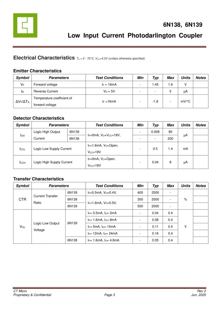 6N138 technical document page 3