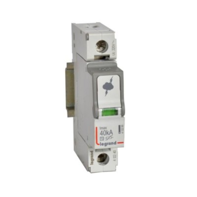 T1+T2 8kA 3 poles surge arrester - SPD T2 40kA 2P - 230V AC TN systems - Imax 40kA/pole - DIN rail 2 modules IP20