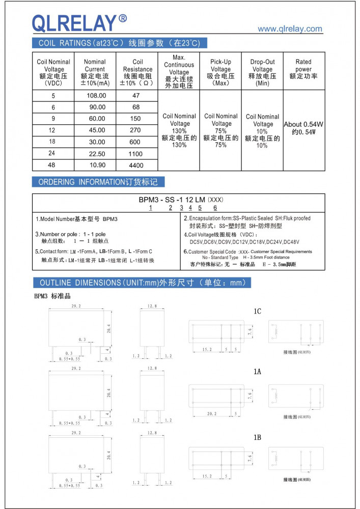 BPM3 relay technical document page 2