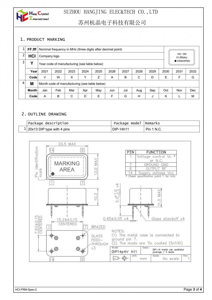 HCI OD14S4-40.000-50GHPNOL datasheet page 3