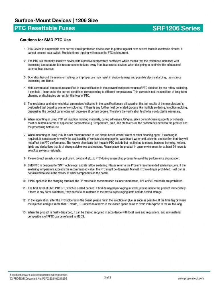 SRF1206 series datasheet page 3