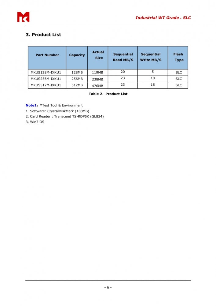 MK microSD specification page 5