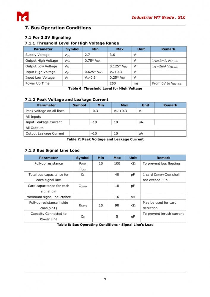 MK microSD specification page 8
