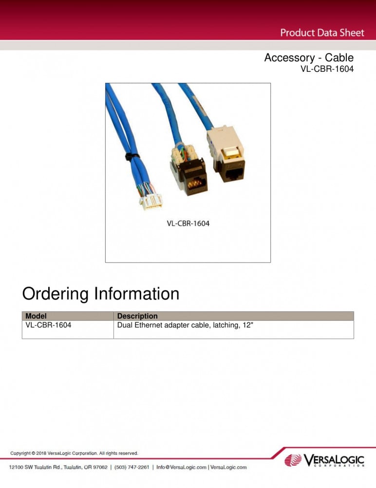 VL-CBR-1604 product documentation image
