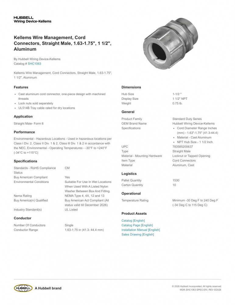 SHC1063 product documentation image