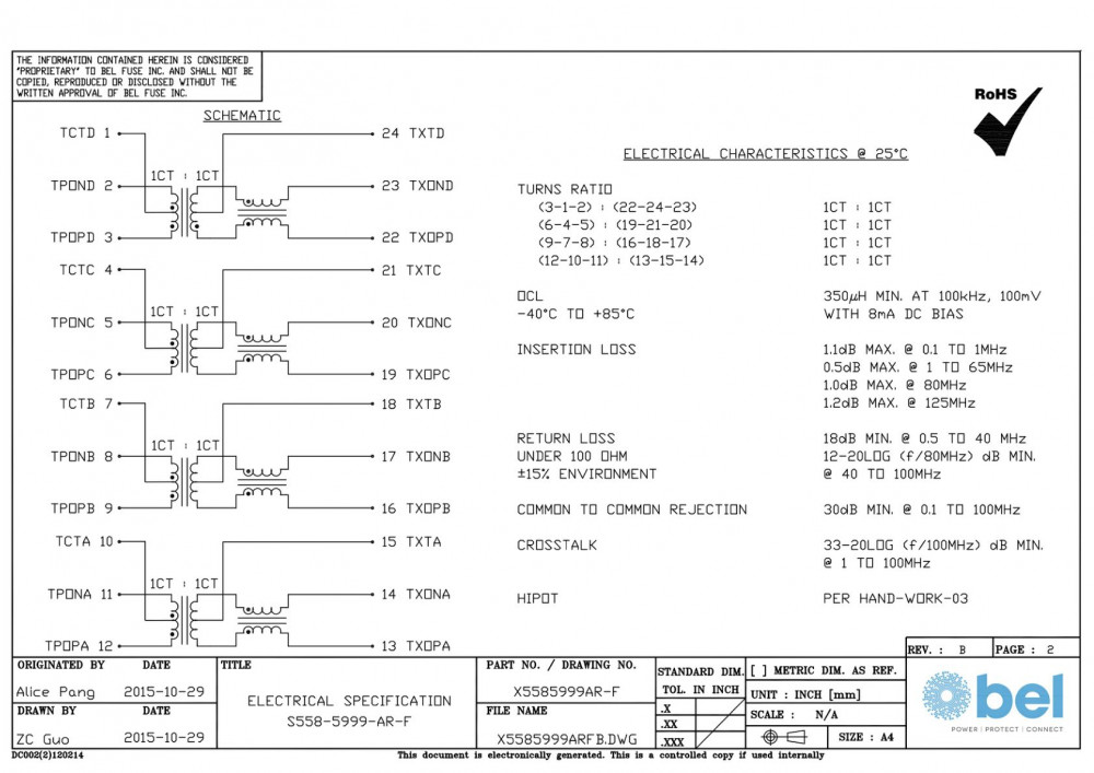S558-5999-AR-F electrical specifications