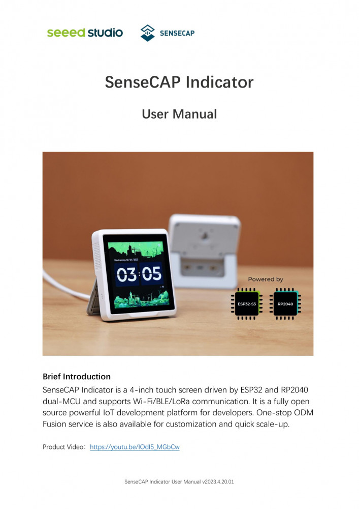 SenseCAP Indicator documentation page 1