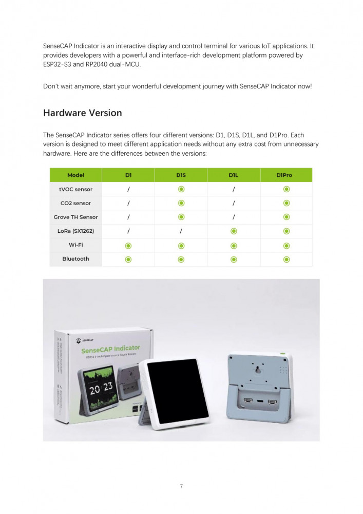 SenseCAP Indicator documentation page 8
