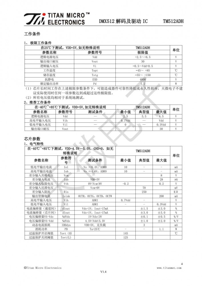 TM512ADH datasheet page 4