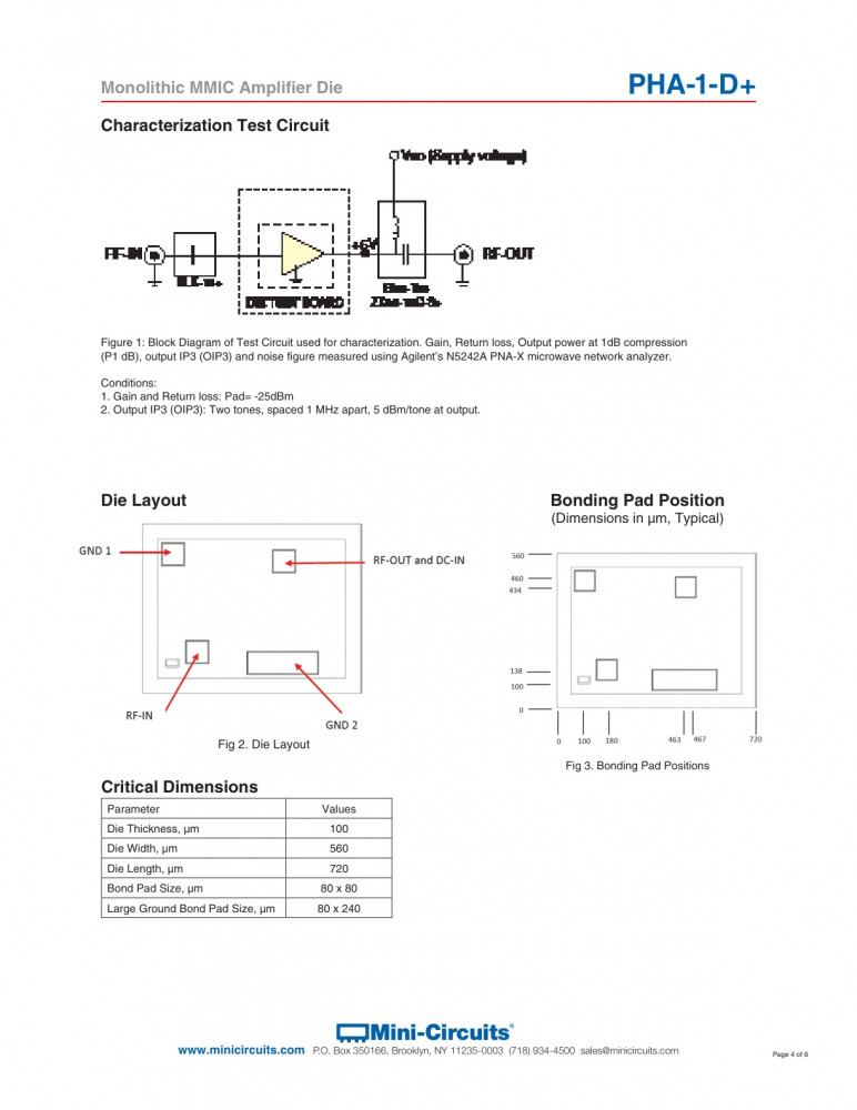PHA-1-DG+ technical document page 4