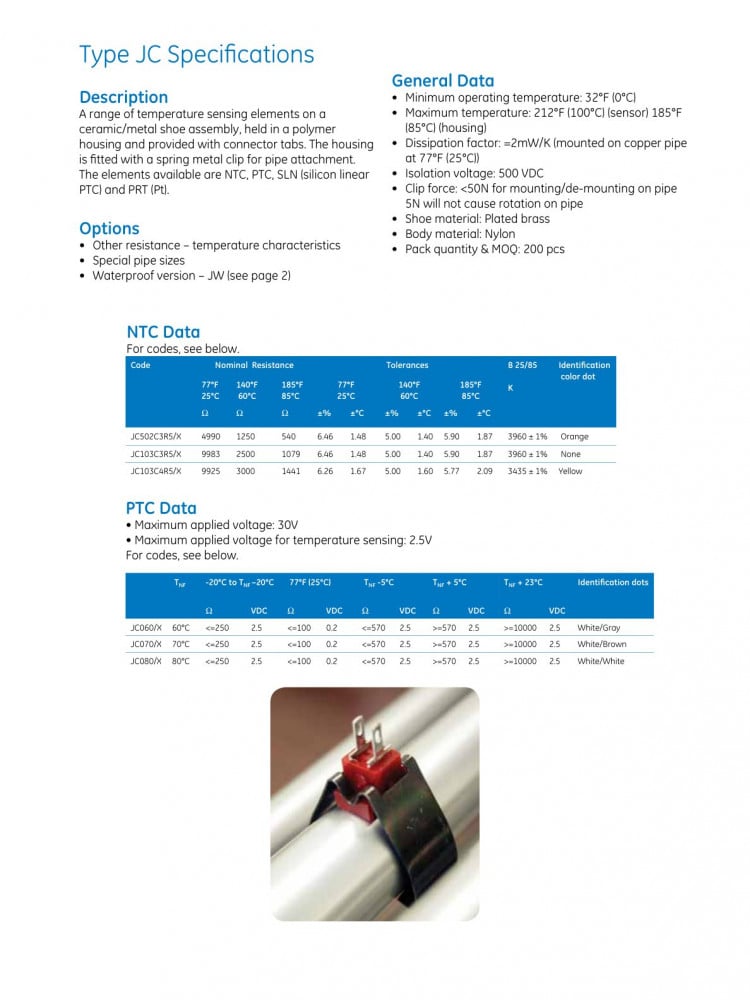 Amphenol JC and JW sensor datasheet page 3