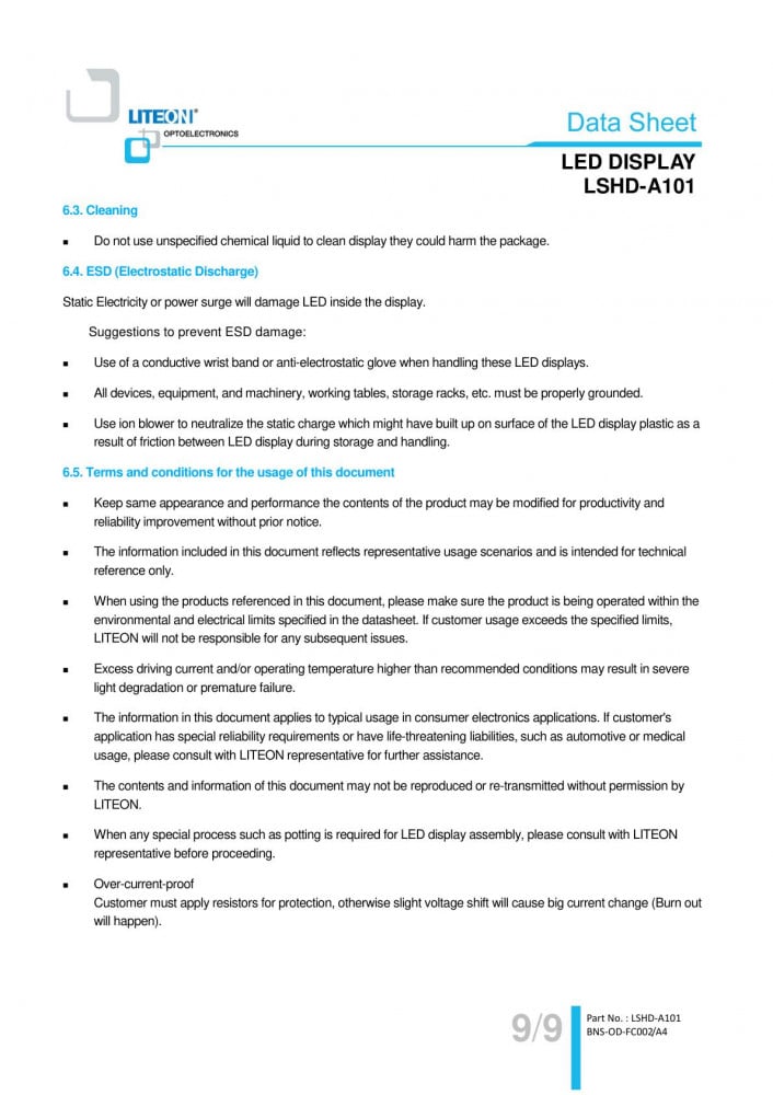 LSHD-A101 datasheet page 10