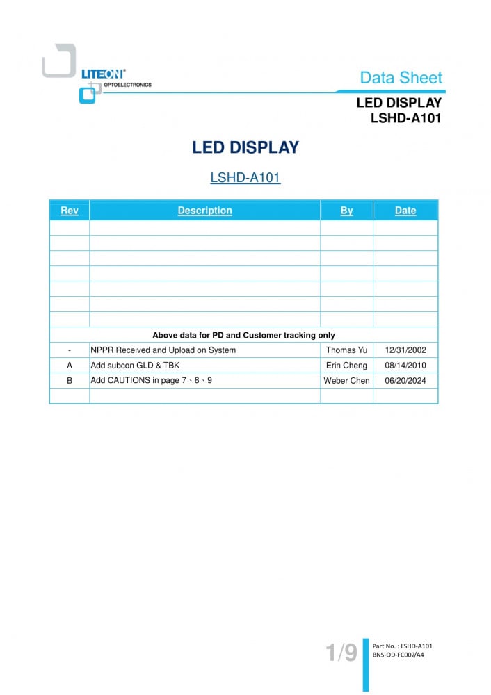 LSHD-A101 datasheet page 2