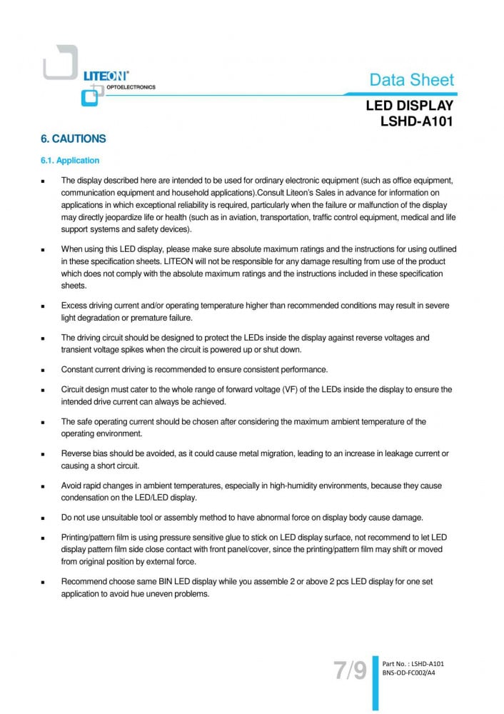 LSHD-A101 datasheet page 8