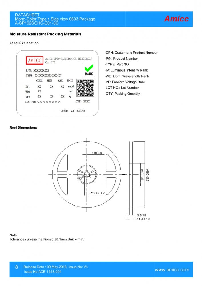 A-SP192SGHC-C01-3C datasheet page 8