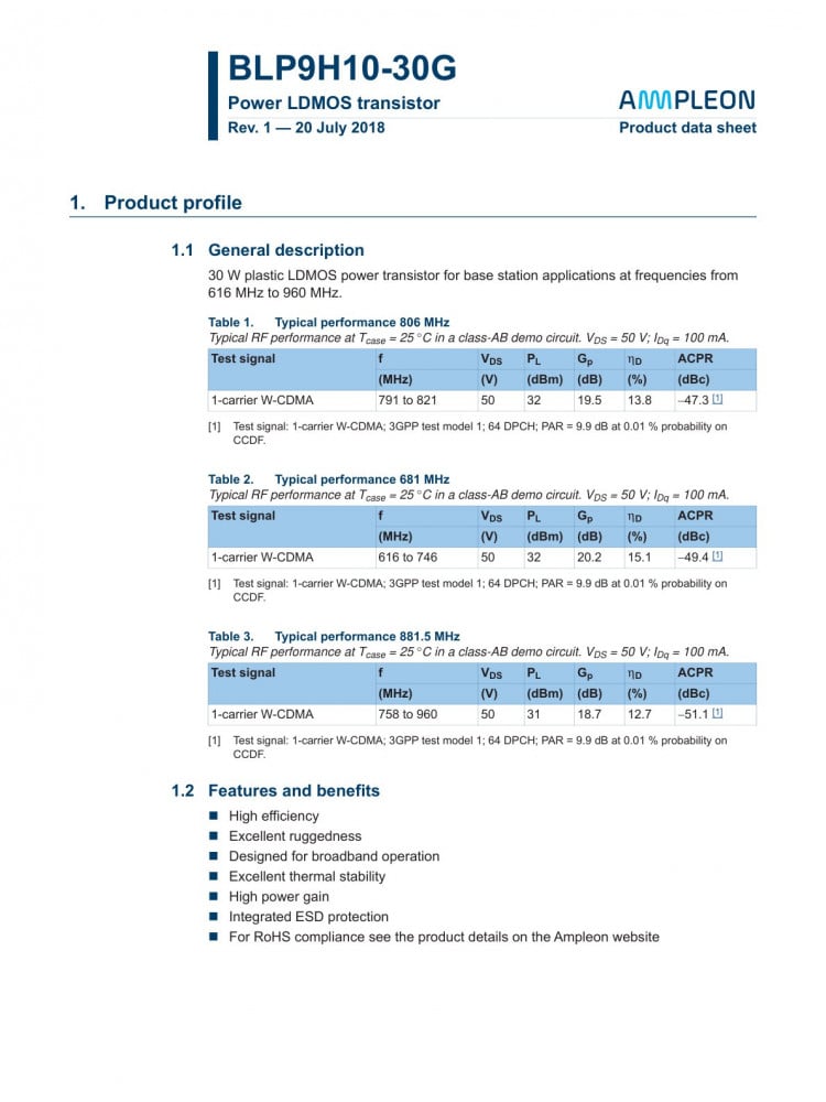 BLP9H10-30GZ datasheet page 1