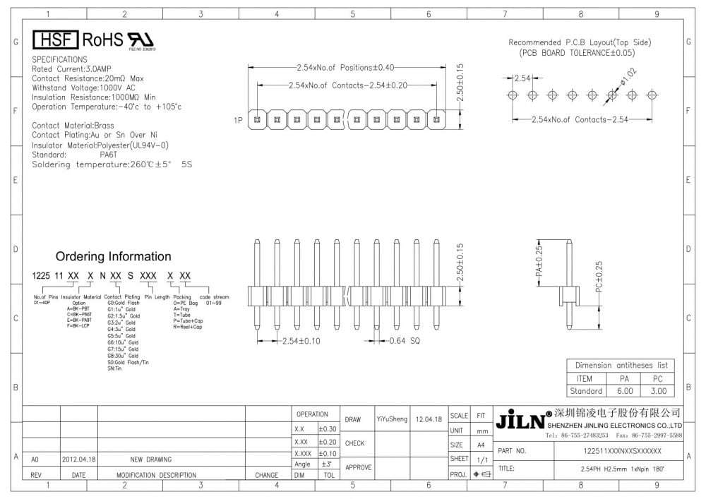 JILN 12251102CNG0S115009 technical drawing preview