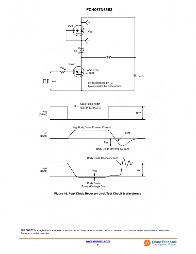 FCH067N65S3 datasheet preview, page 8
