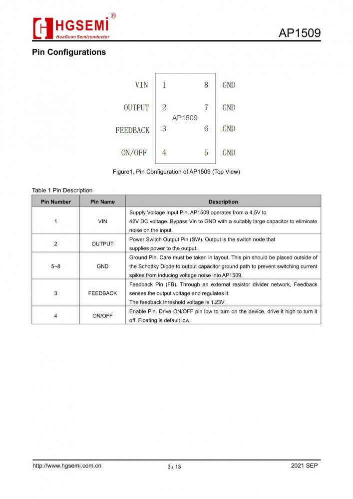 AP1509 datasheet page 3