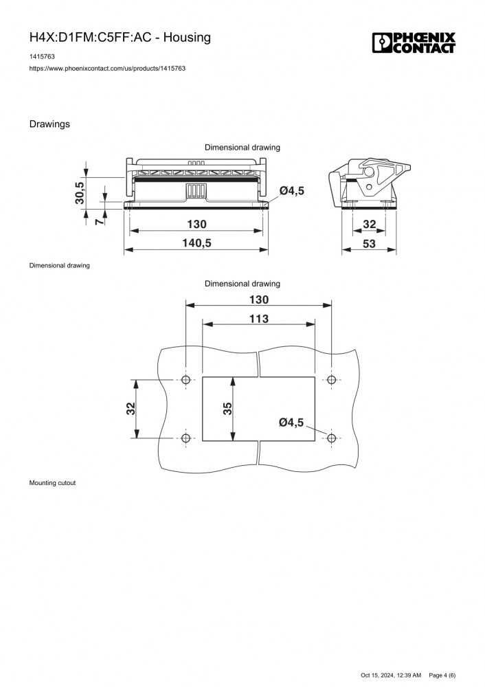 Phoenix Contact 1415763 technical document page 4