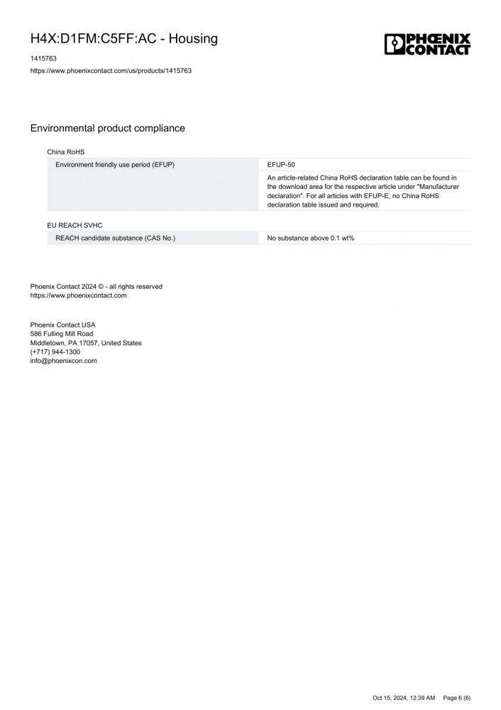 Phoenix Contact 1415763 technical document page 6