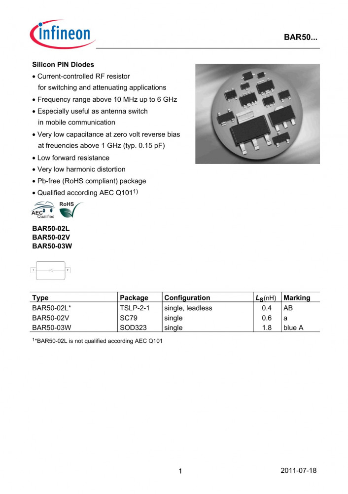 BAR50-03WE6327 technical document page 1