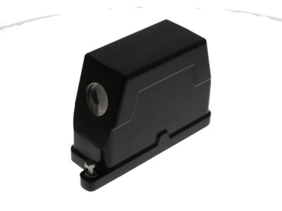 Heavy-Duty High Performance-Harsh Environment (HP-HE) Screw Locking Hood, Zinc Alloy, Size 24B «104x27», M32 Thread, Black for sale