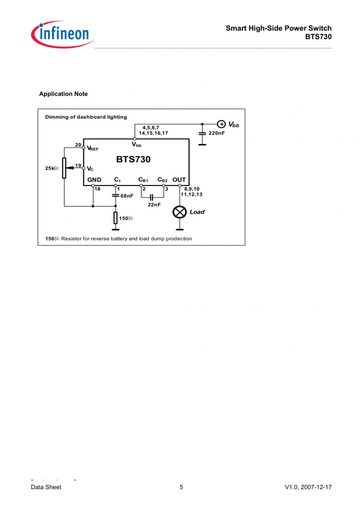 BTS730XUMA1 datasheet page 5