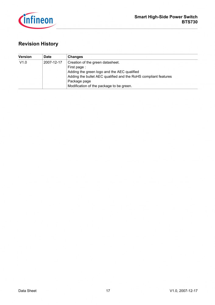 BTS730XUMA1 datasheet page 9