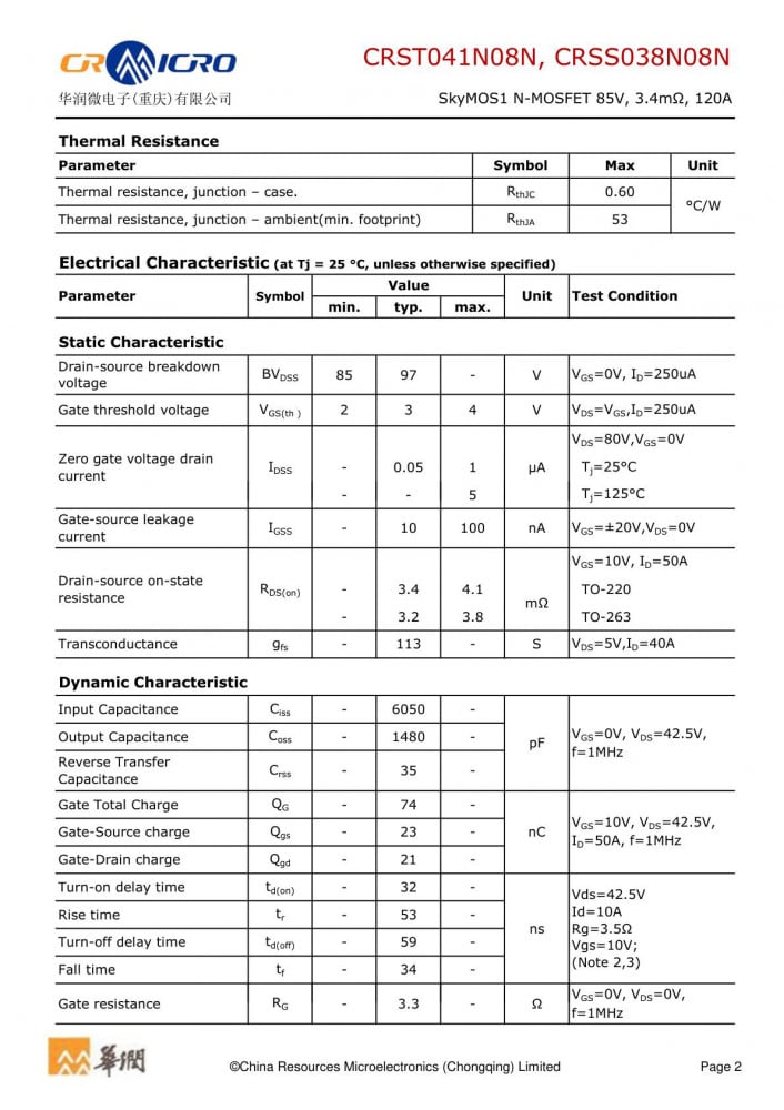 CRST041N08N datasheet page 2