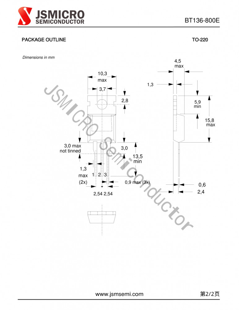 BT136-800E datasheet page 2