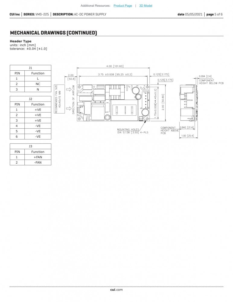 CUI VMS-225 datasheet page 5