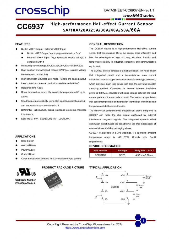 CC6937 datasheet page 1