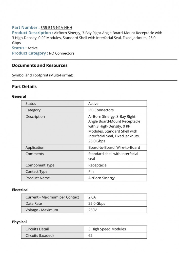 SRR-B1R-N1A-HHH technical document page 1