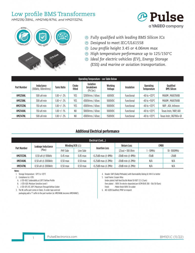 HM2146NLT technical document page 1