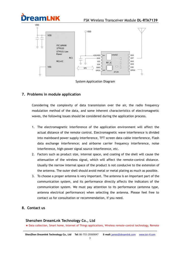 DL-RTA7139-433M datasheet page 7