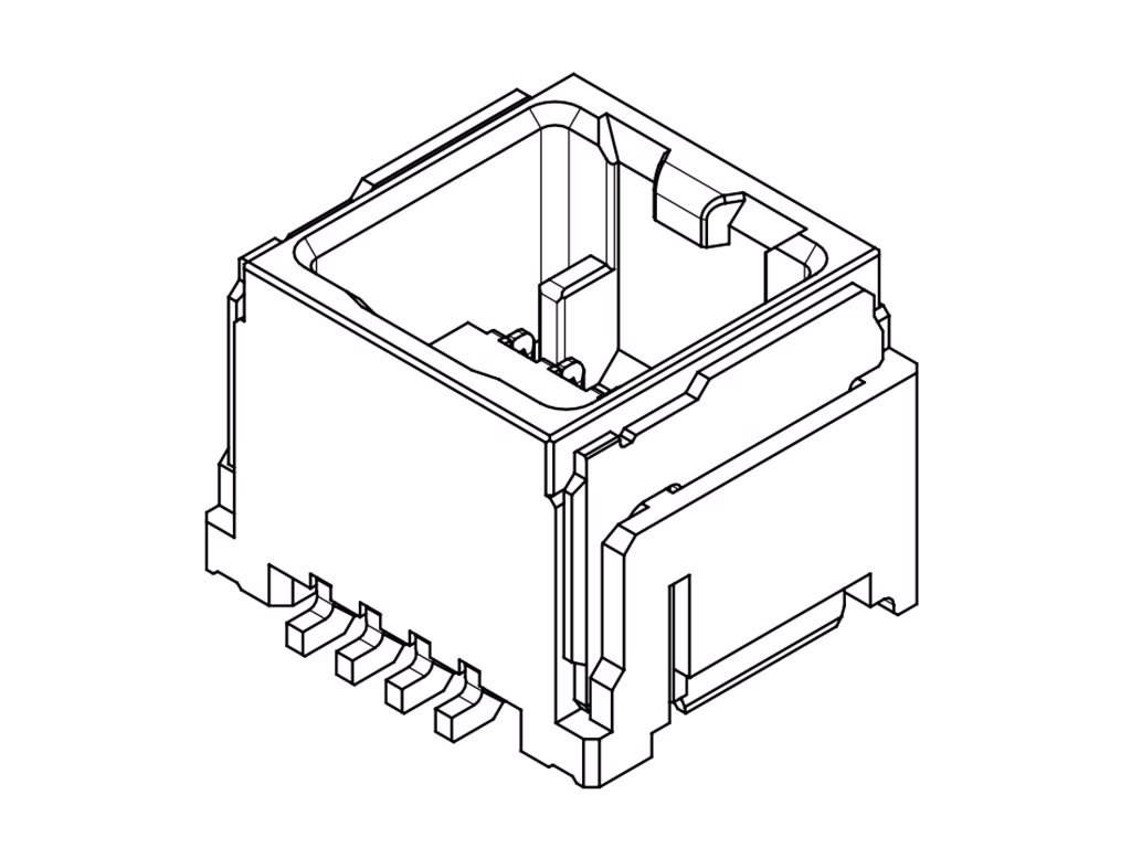1.25mm Pitch, Micro-Lock Plus PCB Header with Potting Capability, Dual Row, Vertical, Surface Mount, Tin-Bismuth Plating, 4 Circuits, Low-Halogen, Natural