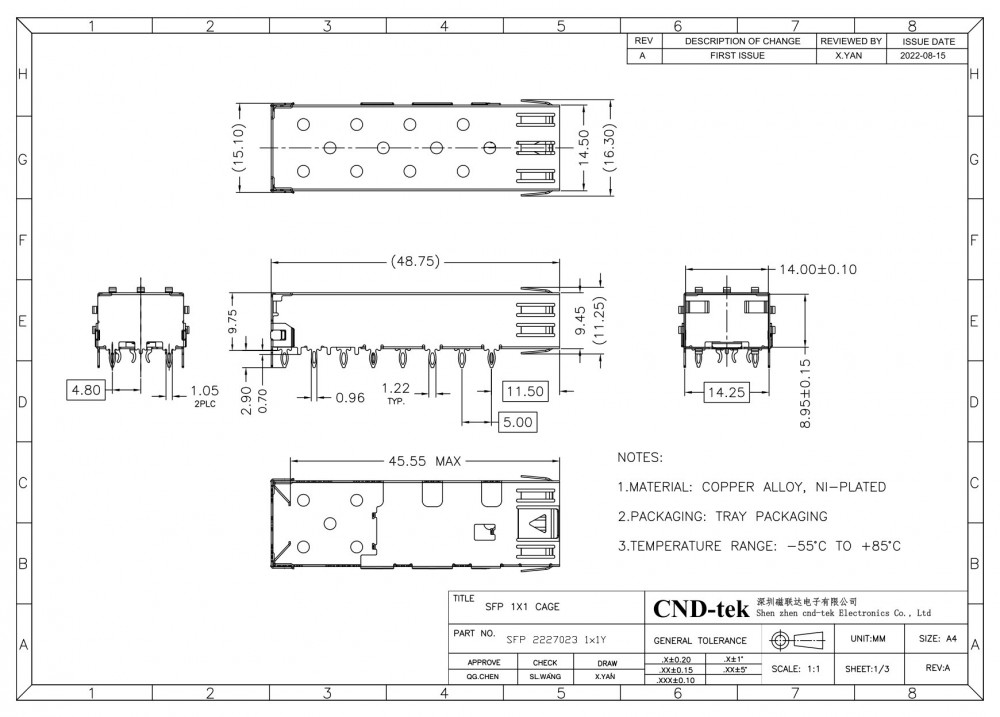 CND-tek SFP 2227023 1X1Y drawing page 1