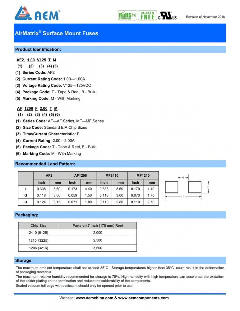 AEM AF Series datasheet page 5