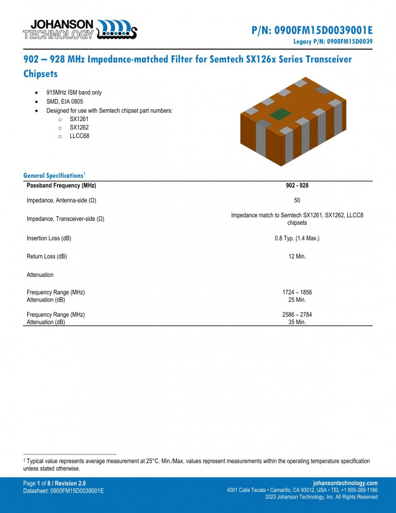0900FM15D0039E technical document page 1