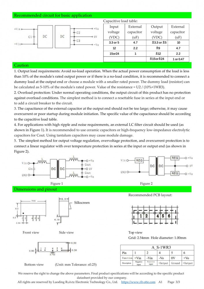 A0509S-1WR3 technical document page 3