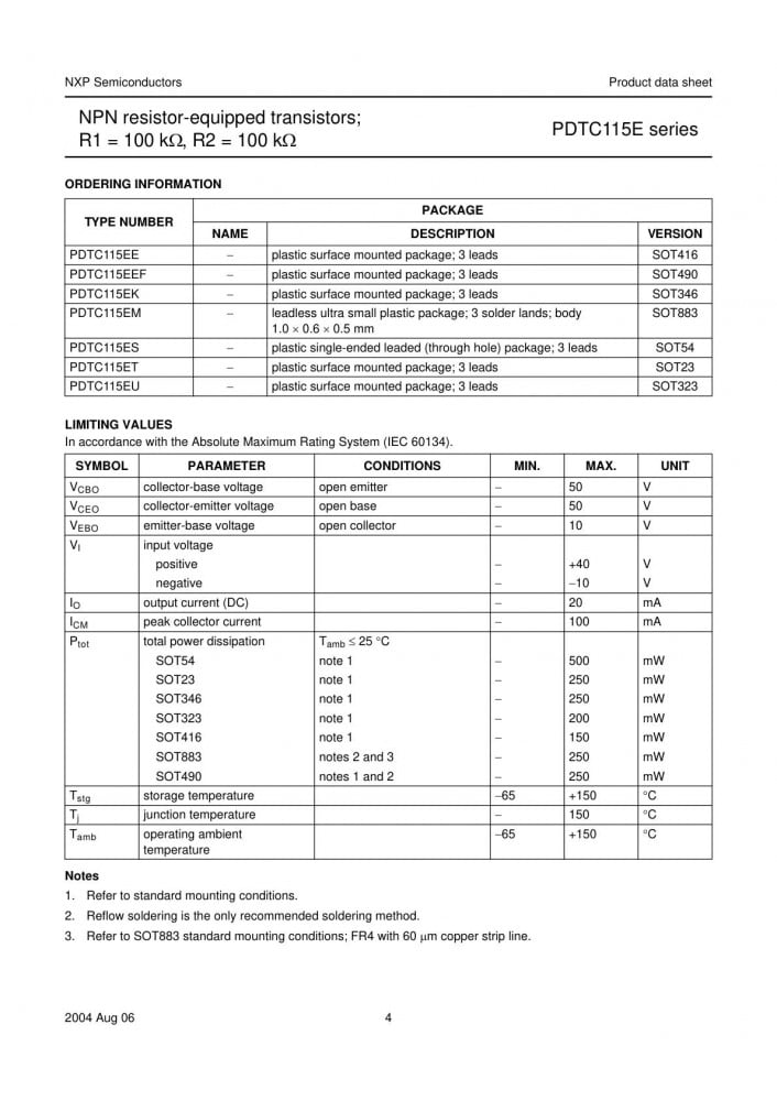 PDTC115E datasheet page 5
