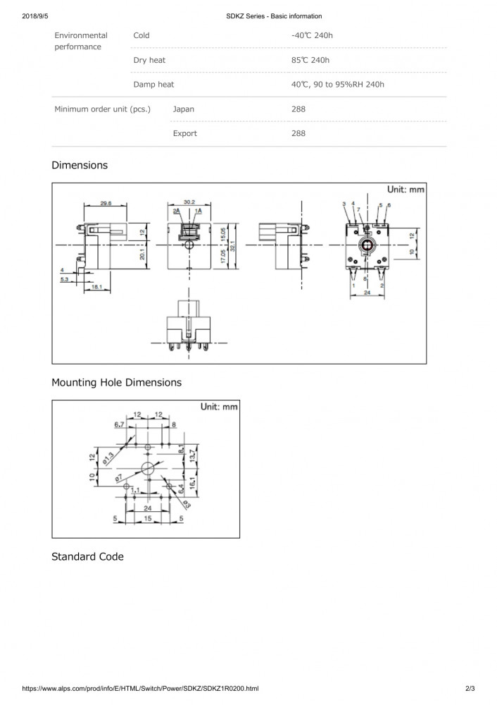 SDKZ1R0200 technical drawing page 2