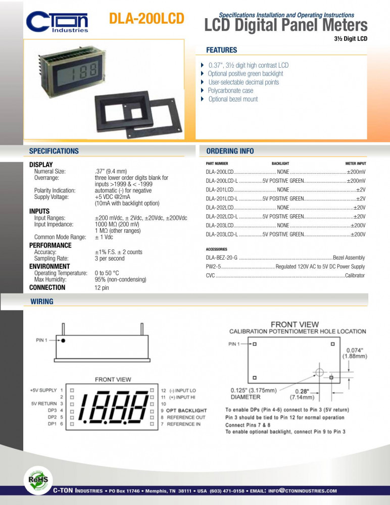 DLA LCD meter documentation page 1