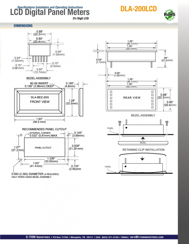DLA LCD meter documentation page 2