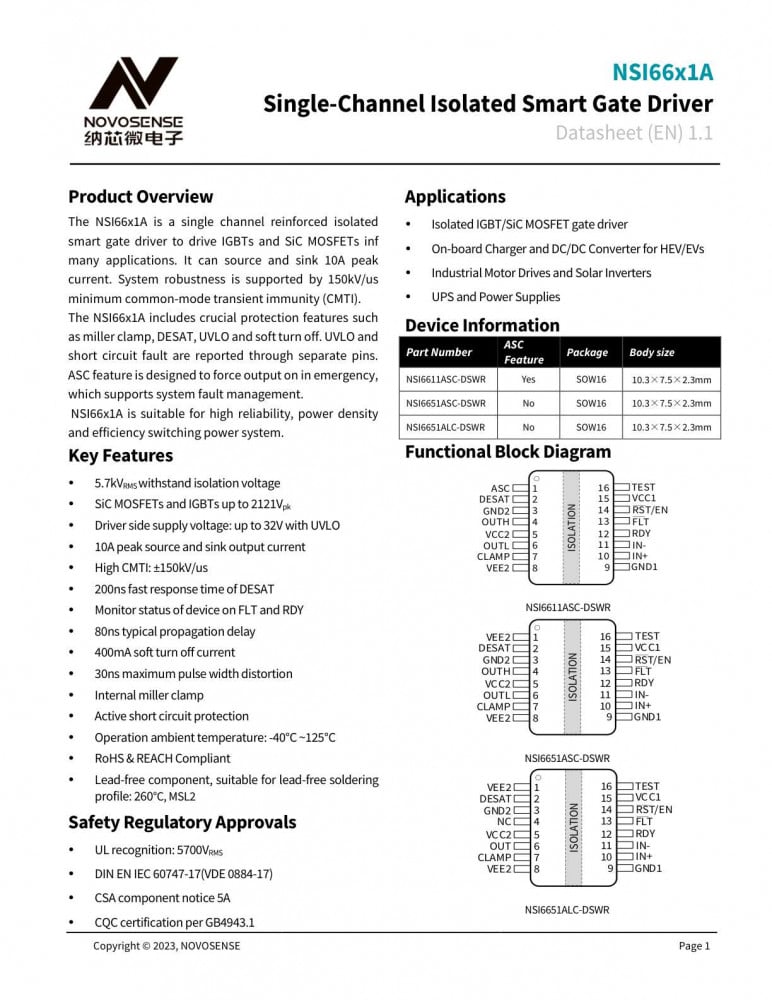 NSi6651ASC-DSWR datasheet page 1