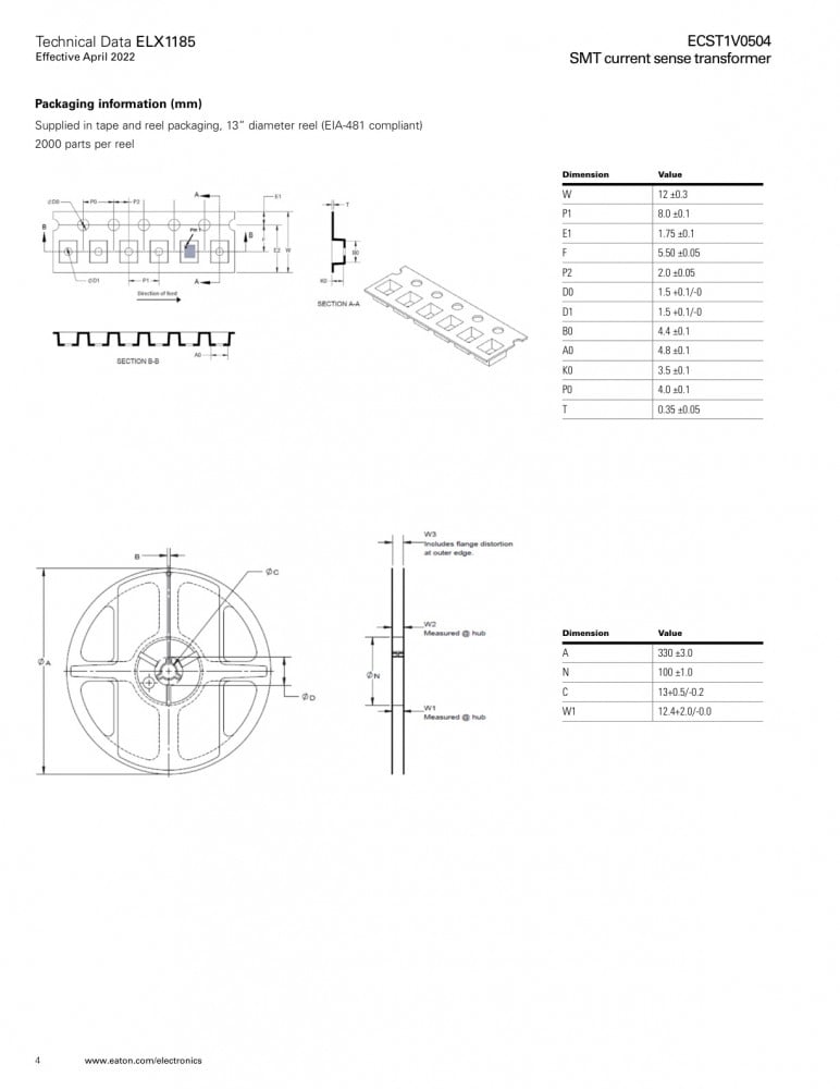 ECST1V0504 reflow profile