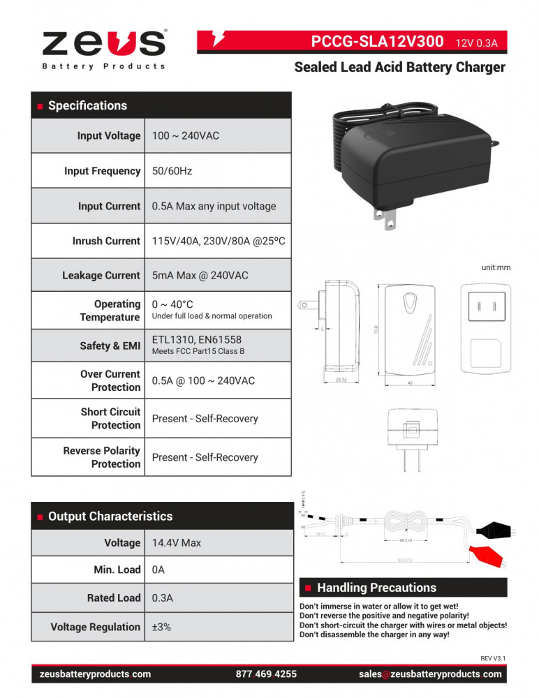 PCCG-SLA12V300 product documentation image