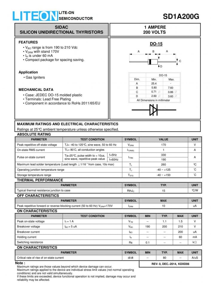SD1A200G datasheet page 1