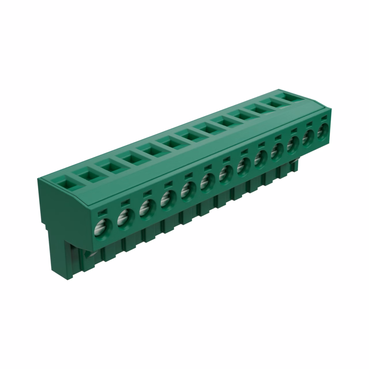 5.08mm Pitch Eurostyle Horizontal Plug, with Reverse Imprinting, Green Housing, Gold (Au) Plated, 13 Circuits for sale